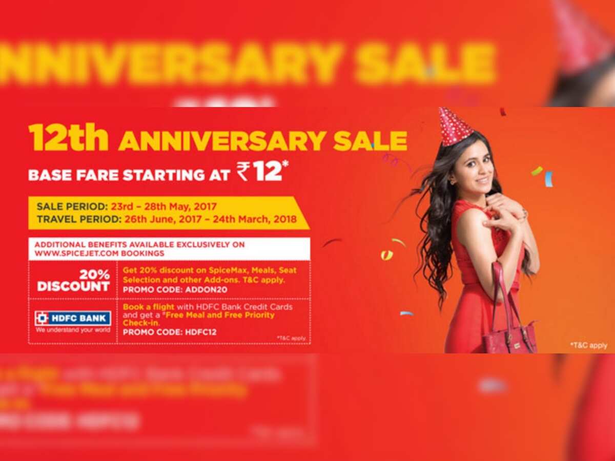 Spicejet 12th anniversary sale: Airfares starting at Rs 12! | Zee Business
