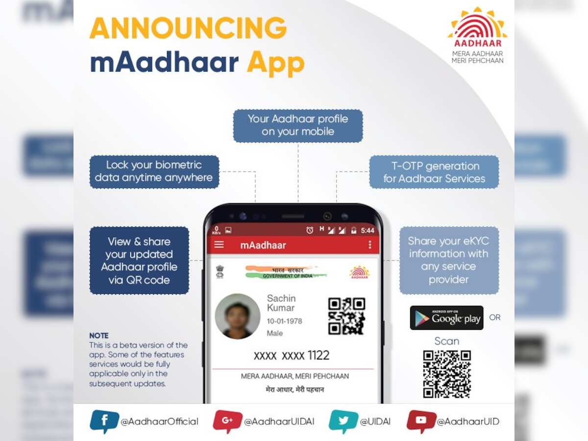 UIDAI launches mobile app "mAadhaar"; 5 key features explained | Zee ...