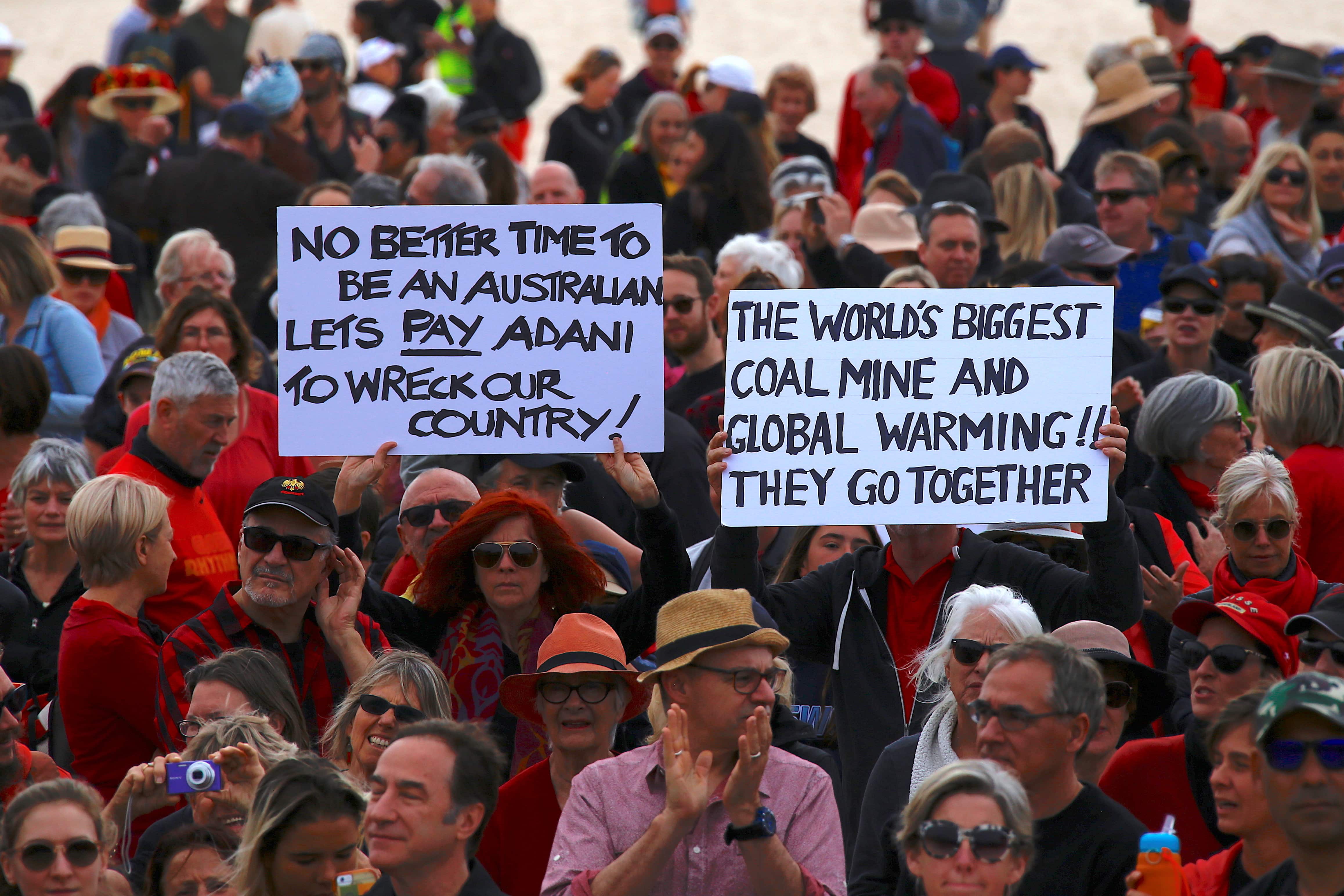 Thousands protest across Australia against Adani's coal mine project ...
