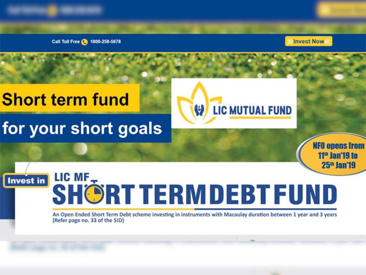 New LIC Mutual Fund's Short Term Debt Fund: Investment, SIP, maturity ...
