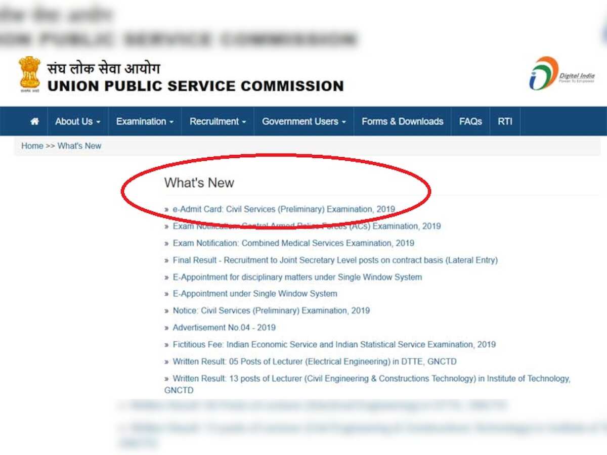 UPSC IAS, IFS Recruitment Examinations 2019: Admit cards available at ...