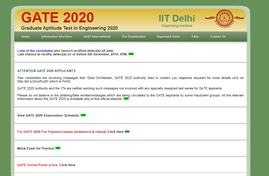GATE 2020 Admit Card: IIT-Delhi expected to release hall tickets today ...