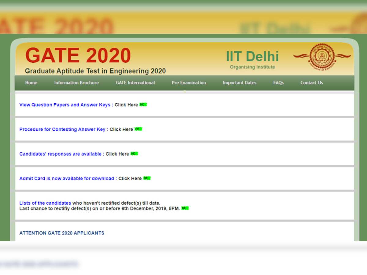 GATE 2020 question papers released at gate.iitd.ac.in, answer key to be ...