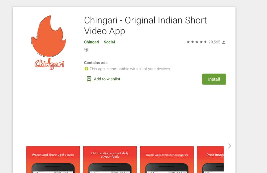 Chingari app gets over 25 lakh downloads on Google Play Store