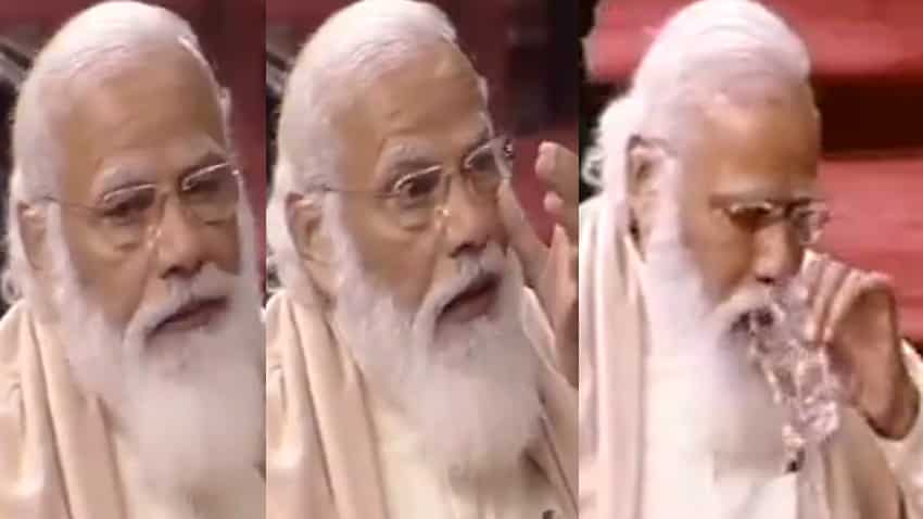 VIDEO: Emotional moment! PM Narendra Modi in tears in Rajya Sabha while ...