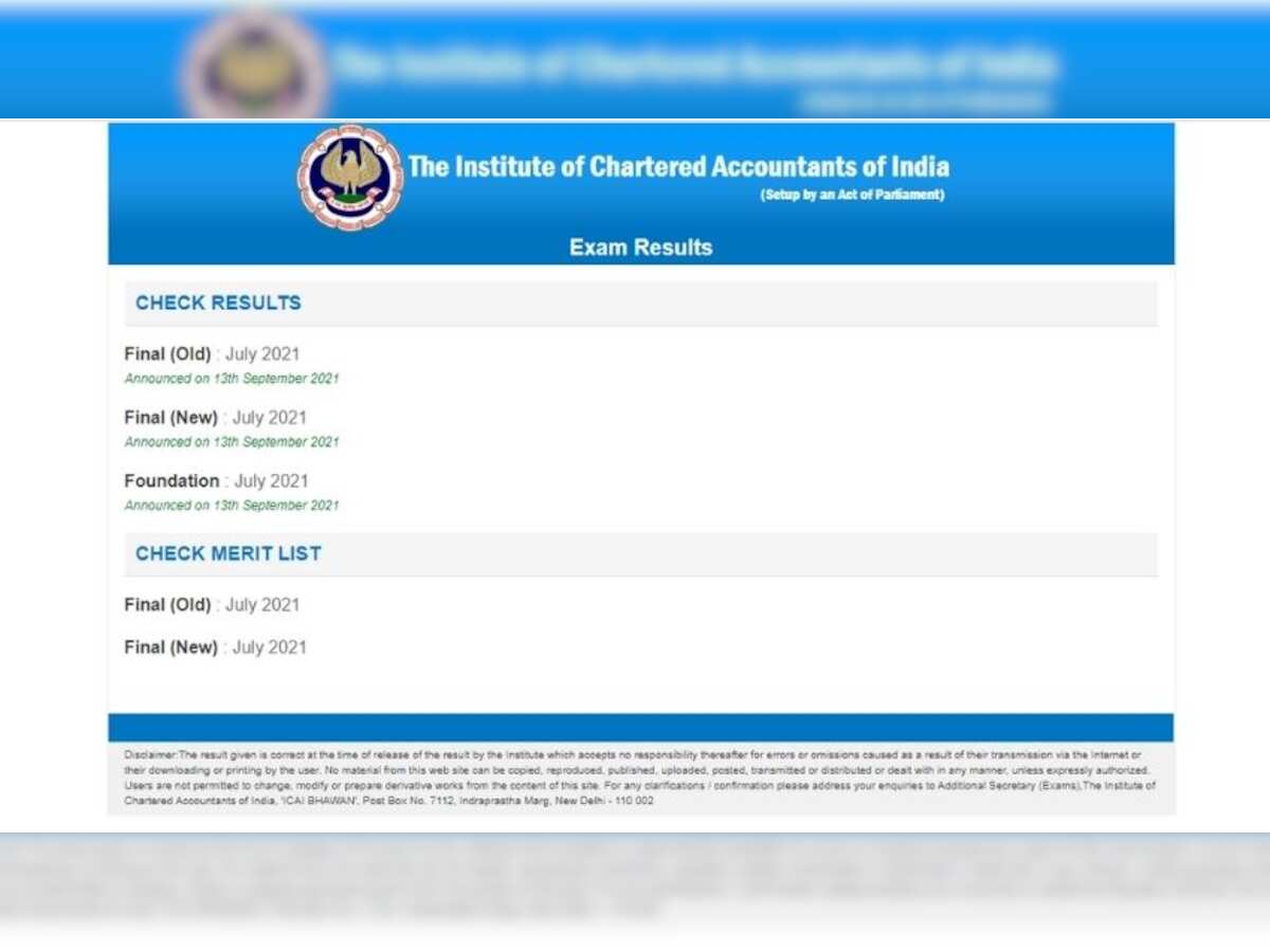 ICAI CA final result July 2021 RELEASED, see step-by-step guide to ...