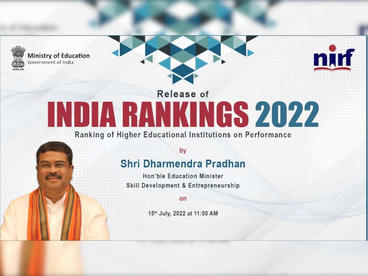 NIRF Ranking 2022: IISC Bengaluru retains 1st rank in 'best university ...