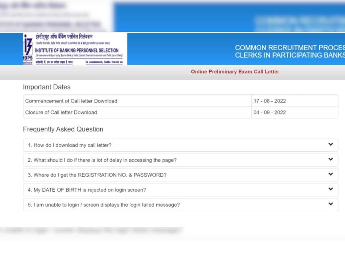 IBPS clerk admit card 2022 download link ibps.in - Step-by-step guide ...