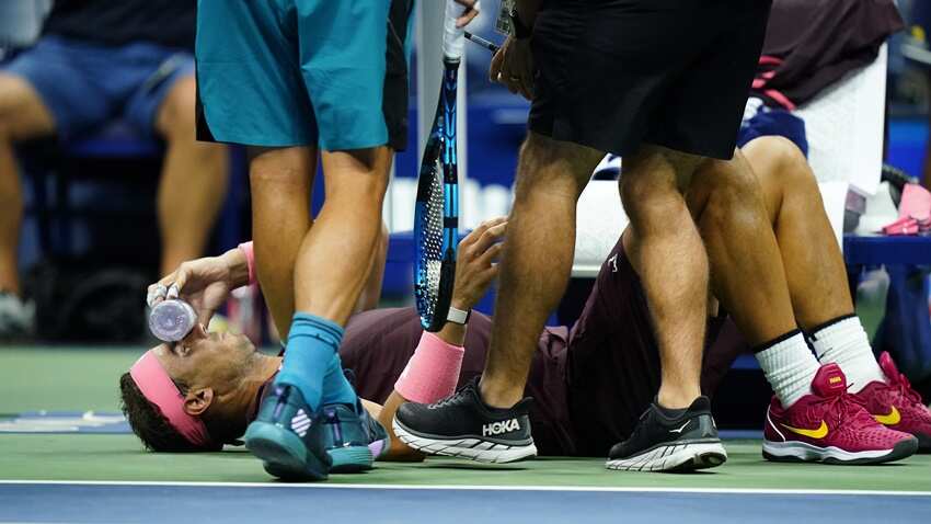 US Open 2022: Rafael Nadal suffers bloody nose after freak accident on ...