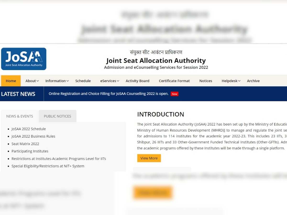 IIT JEE Advance: JoSSA counselling 2022 registration begins on josaa ...