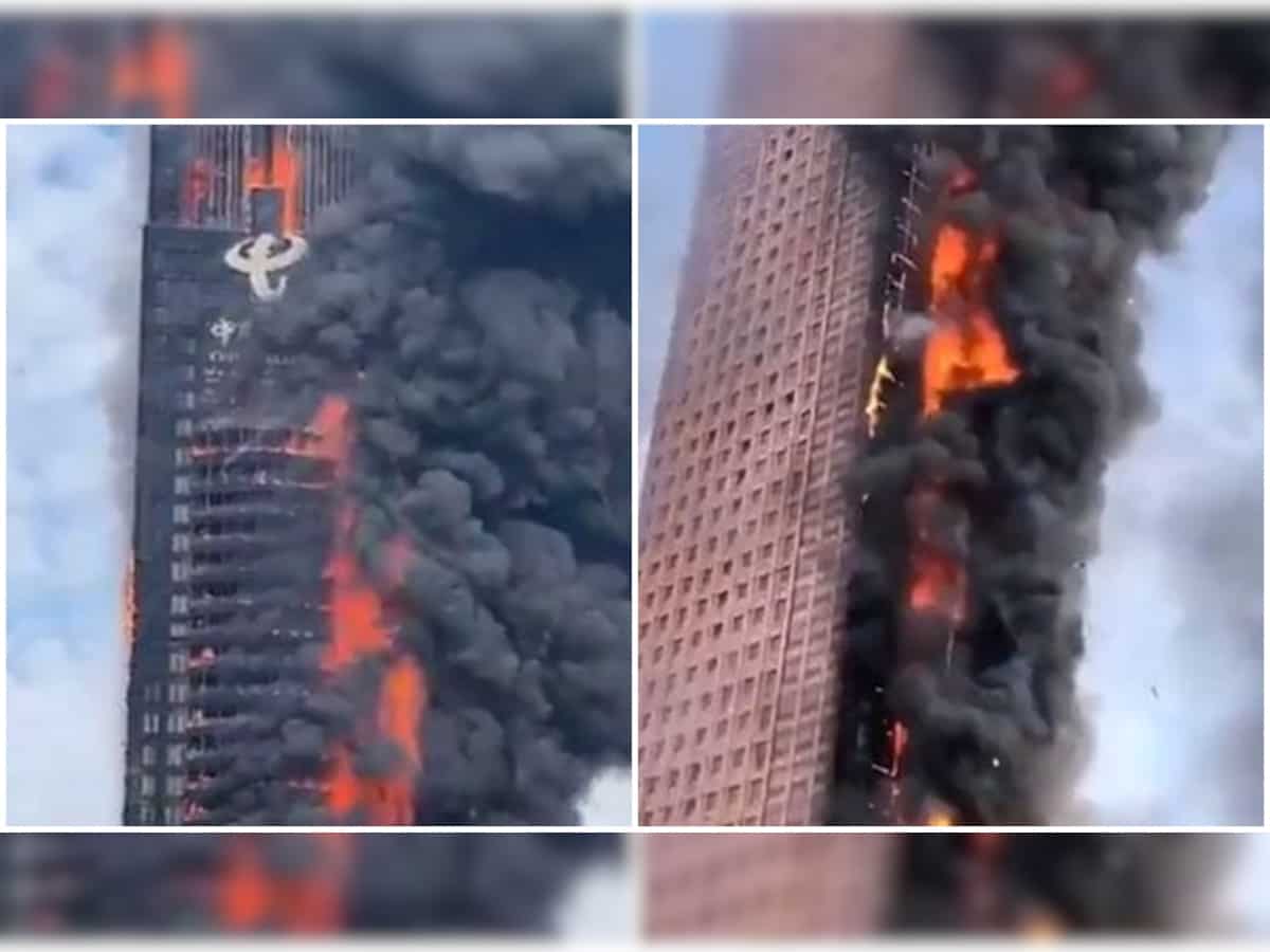 China building fire: Smoke billows out of 42-storey building in ...