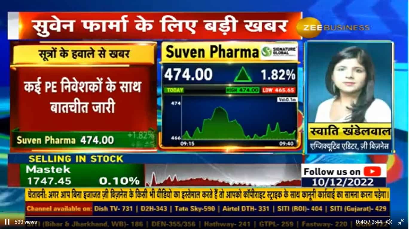 Exclusive: Suven Pharma promoters plan to sell entire stake | Zee Business