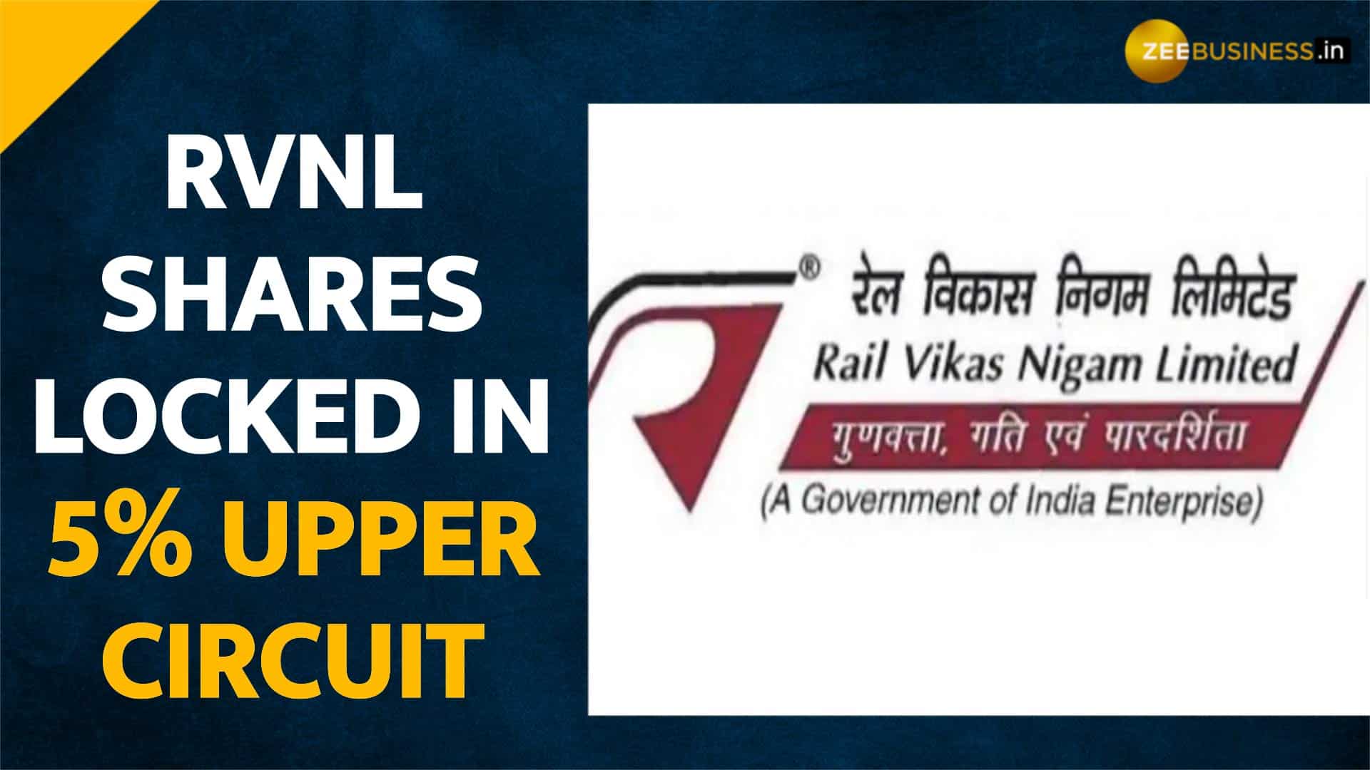 RVNL shares locked in 5% upper circuit after it gets Rs 1545 crore ...