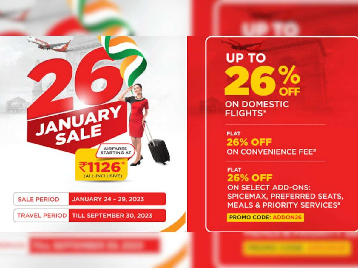 SpiceJet Republic Day sale 2023: Book flight tickets at Rs 1,126 ...