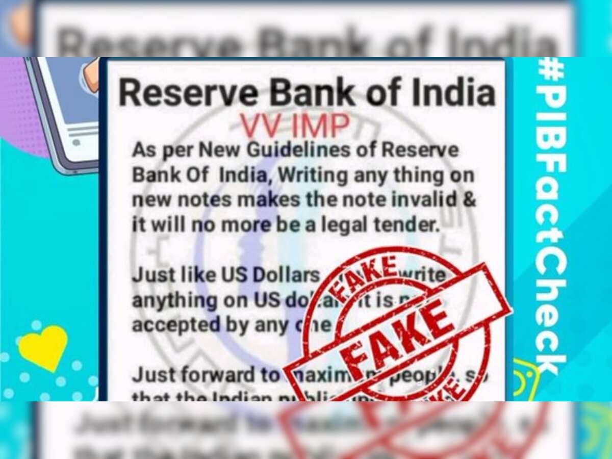 Fact check: Does writing on bank notes make them invalid? | Zee Business