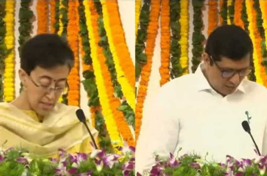 Delhi: AAP MLAs Saurabh Bharadwaj And Atishi Marlena Take Oath As ... Delhi: AAP MLAs Saurabh Bharadwaj And Atishi Marlena Take Oath As ...