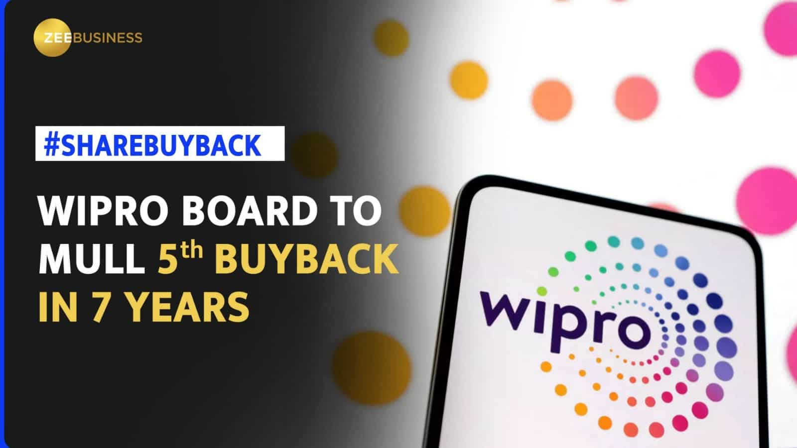 Wipro shares jump as IT company mulls to consider fifth share buyback on April 27 | Zee Business