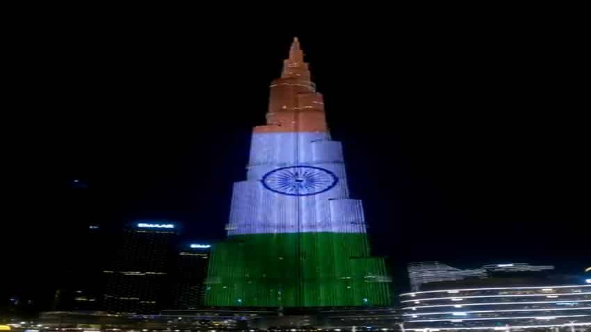 PM Modi in UAE: Dubai's Burj Khalifa lights up in tricolour; welcomes ...