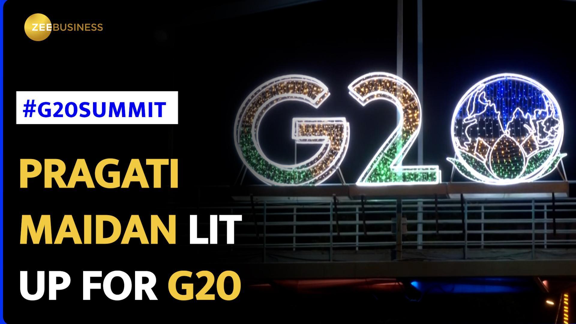 G20 Summit 2023: Delhi’s Pragati Maidan lit up in preparation | Zee Business