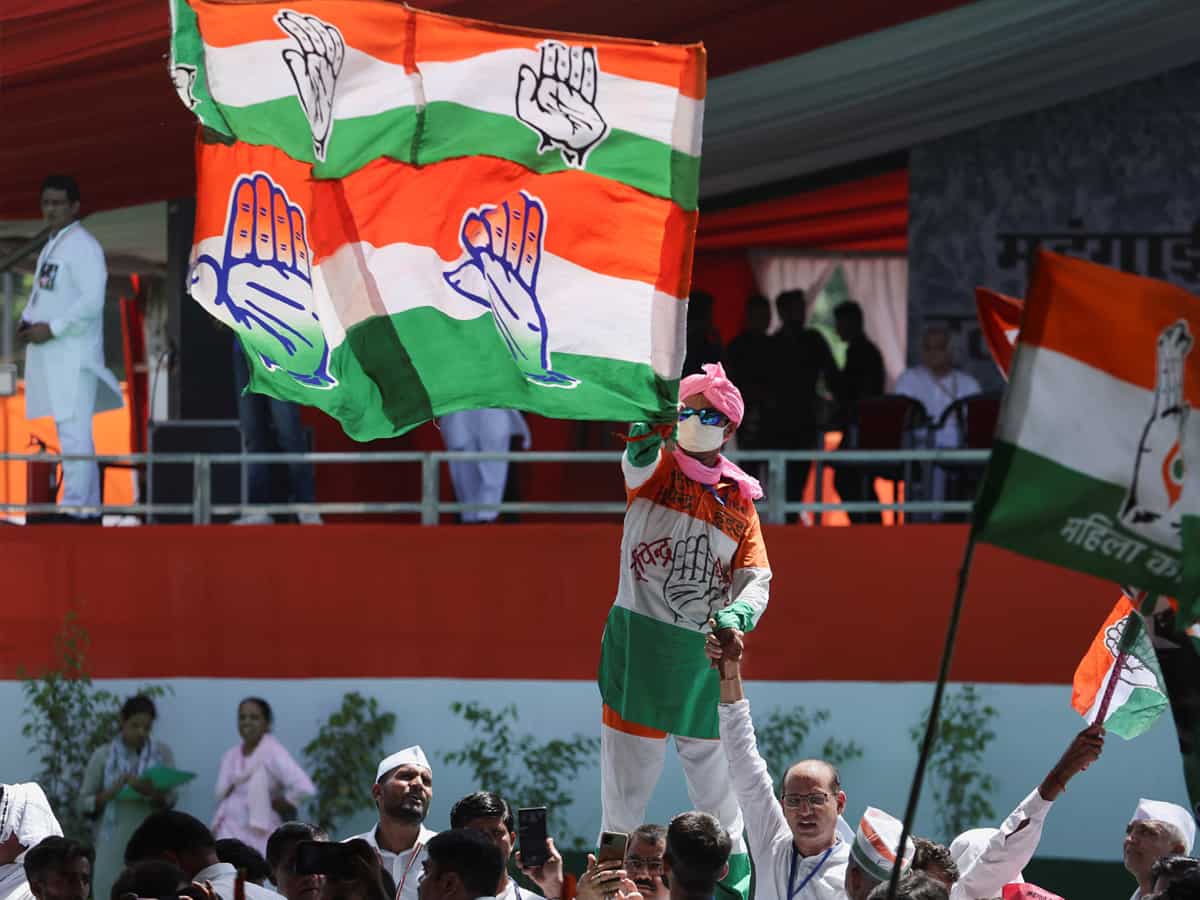 Congress supporters gather outside party office ahead of Assembly ...