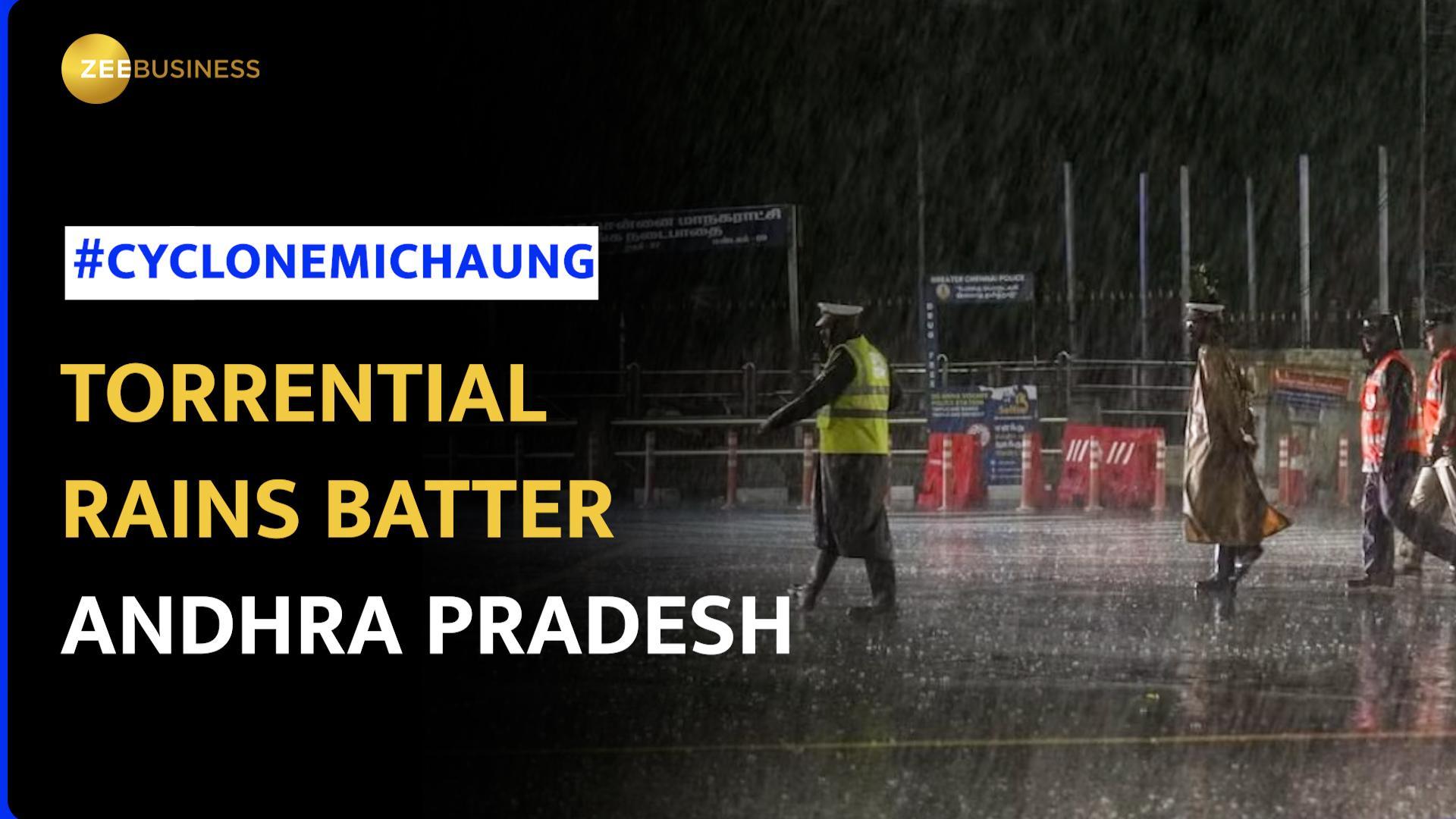 Gushing Winds, Torrential Rains Hit Andhra Pradesh As Cyclone Michaung Landfall Begins | Zee ...
