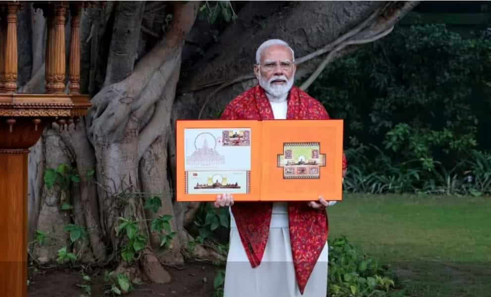 PM Modi releases commemorative postage stamps on Ram temple