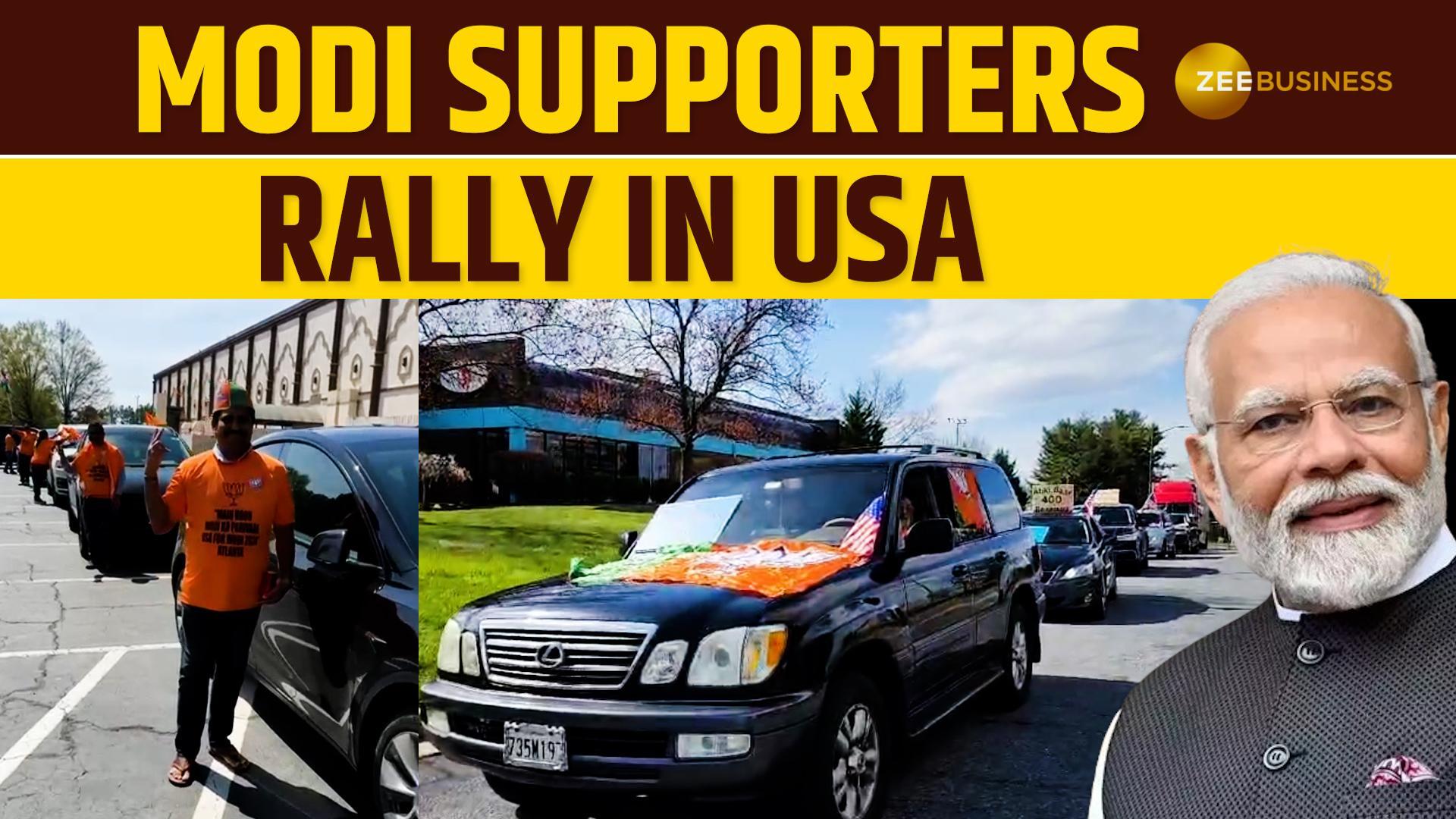 Lok Sabha Elections 2024: Indian PM Modi Supporters Stage Car Rallies In America | Zee Business