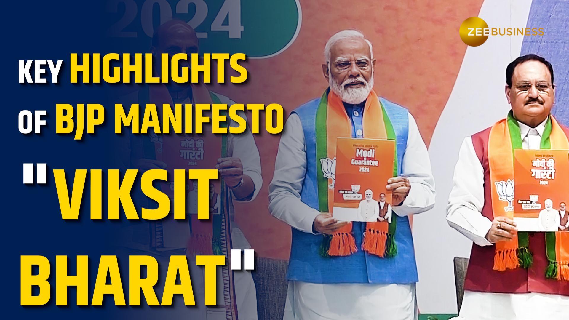 BJP Manifesto: From UCC, One Nation One Election, To MSP -- PM Modi's ...