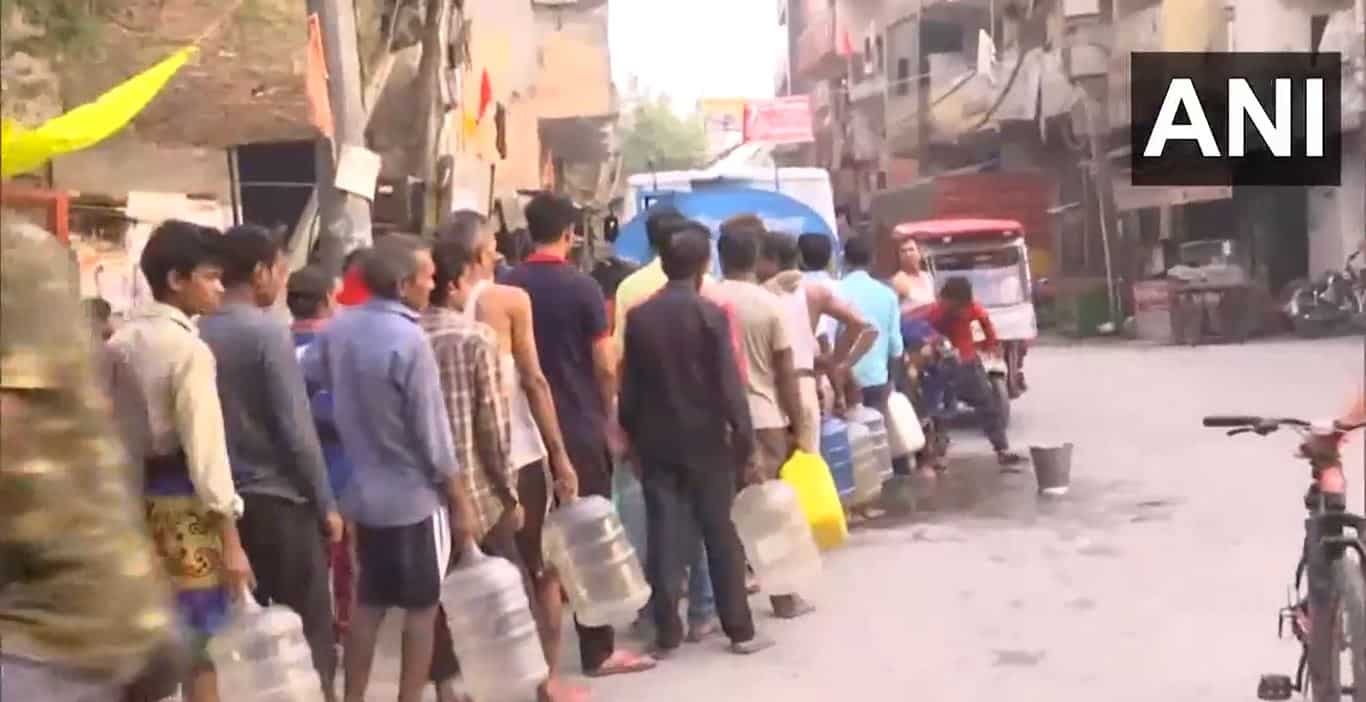 Delhi water crisis: Long queues continue to form at tankers across the city