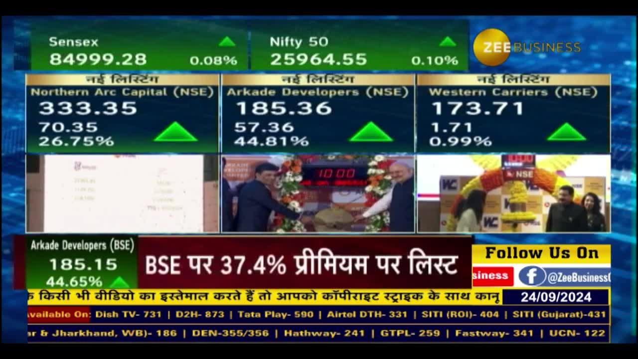 IPO listing of Arkade Developers, Northern Arc Capital, Western ...