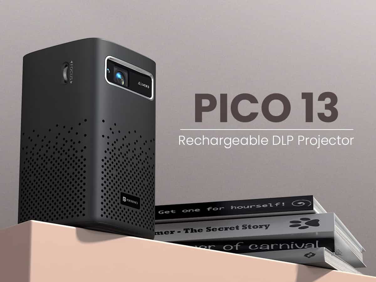 Portronics Pico 13 rechargeable portable projector offers up to 120 ...