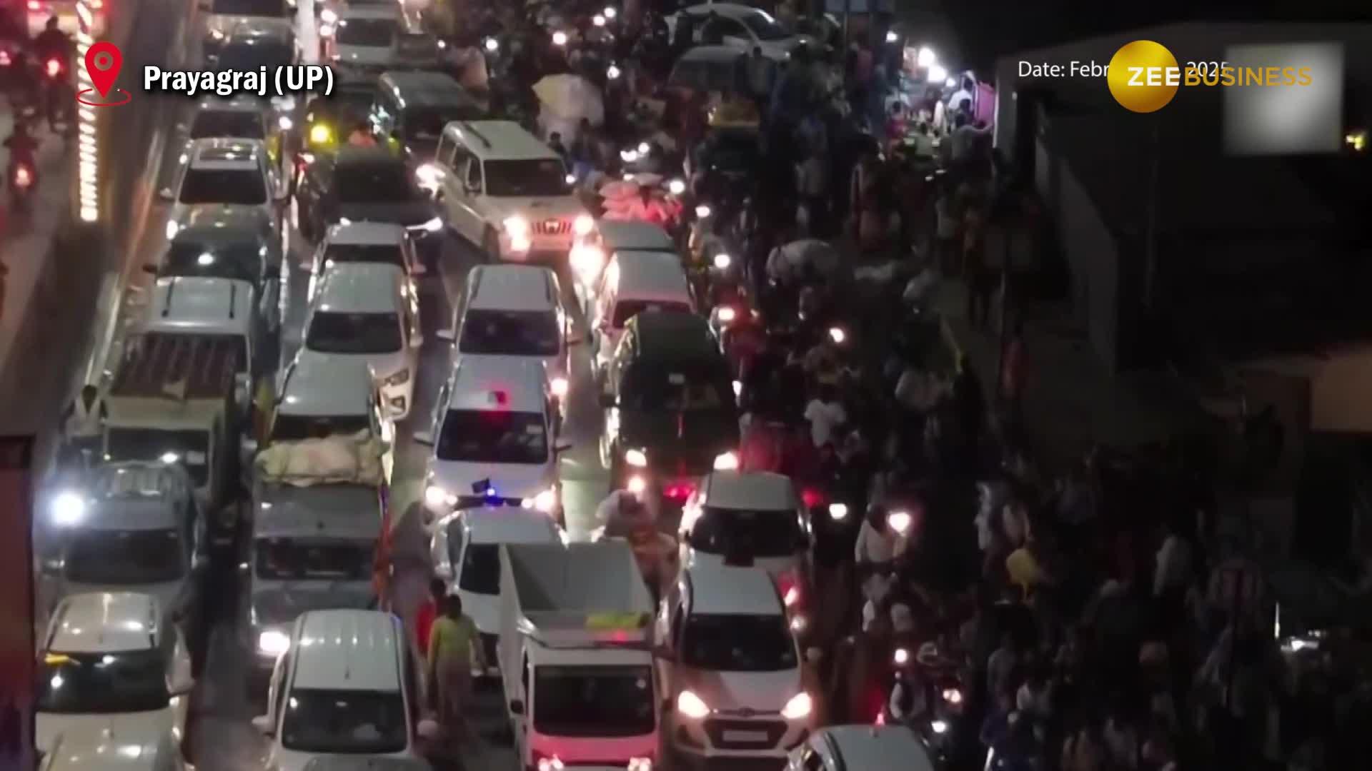UP: Traffic snarls in Prayagraj as massive crowd influx witnessed for ...