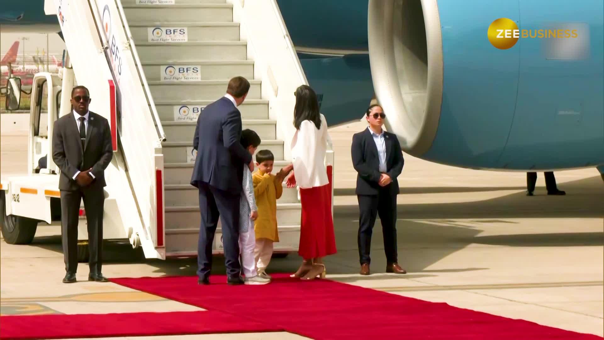 JD Vance’s kids in Indian attire win hearts at Palam Airport as they ...