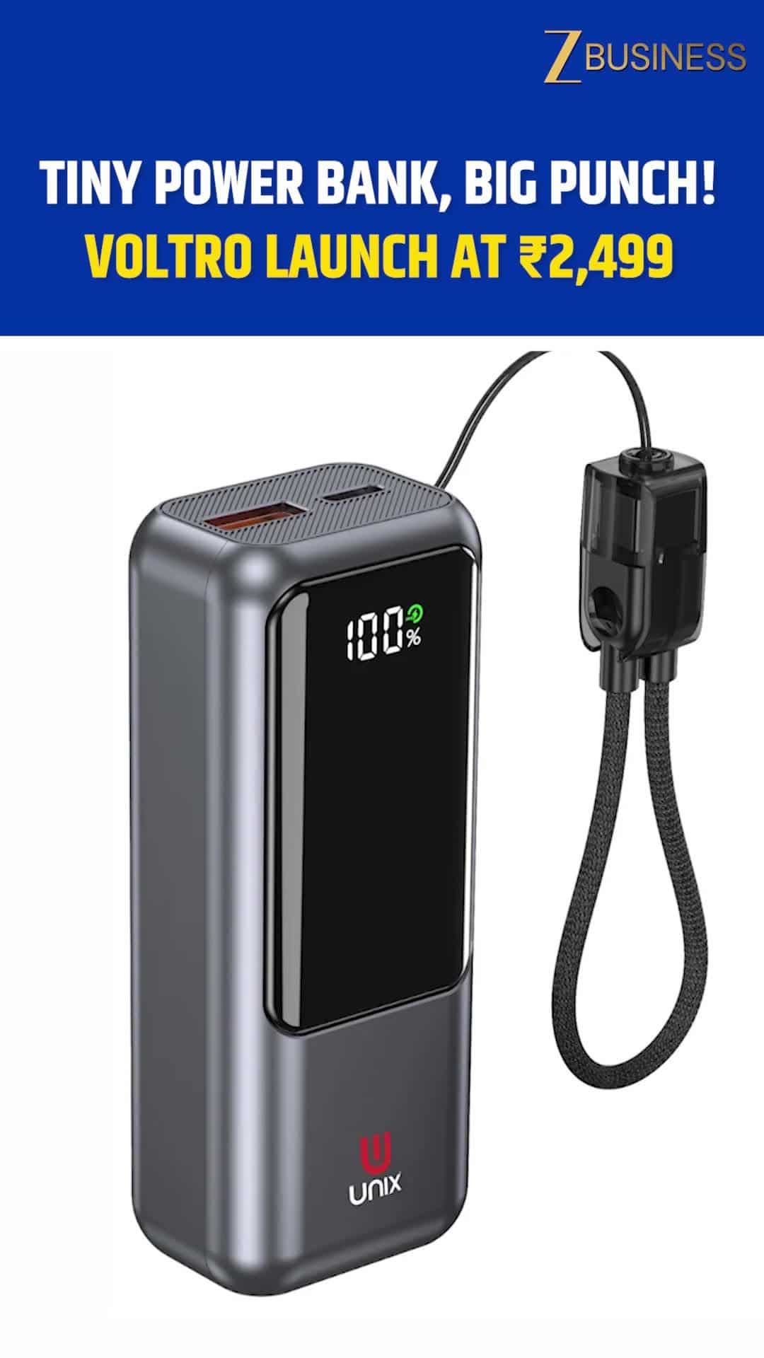 Unix launches Voltro Power Bank: Half palm size, 10,000mAh