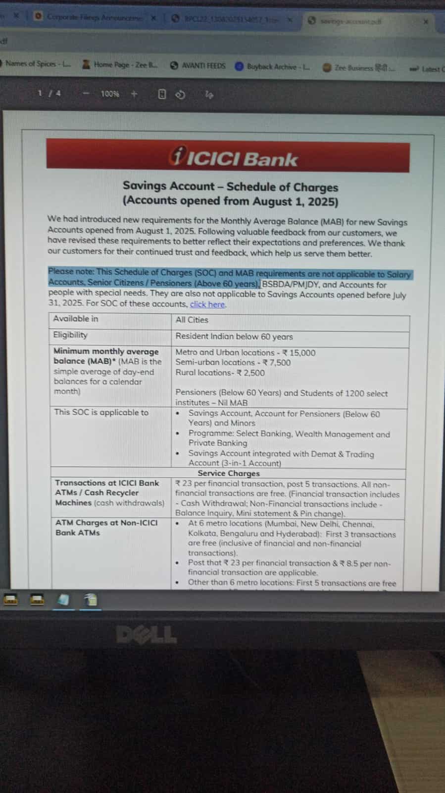 ICICI Bank reverses recent changes to minimum balance rules; these ...