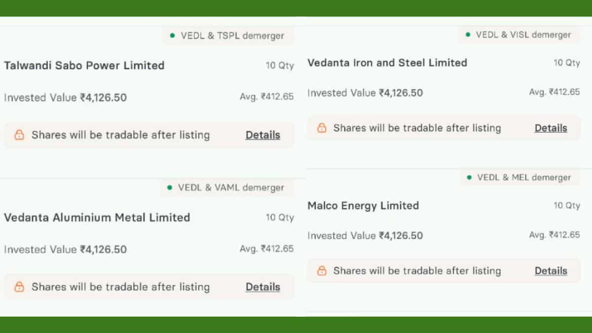 Vedanta Demerger: Demat credit begins for 4 new entities; listing ...